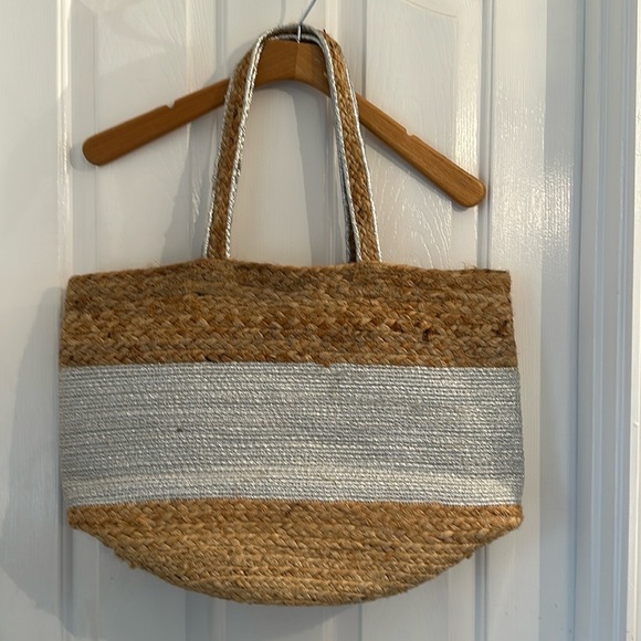 Magid | Bags | Nwt Magid Jute Large Jute Straw Metallic Tote | Poshmark